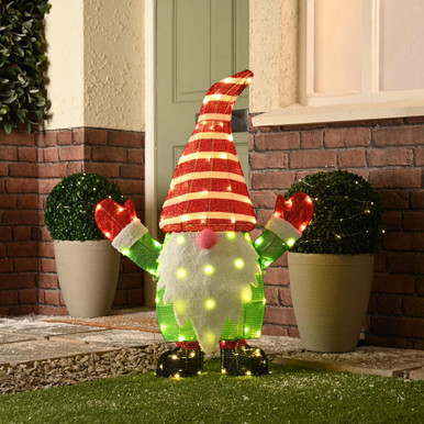 Festive 90cm Lit Waving Gonk 83 Warm White LEDs | Lightbulbs Direct