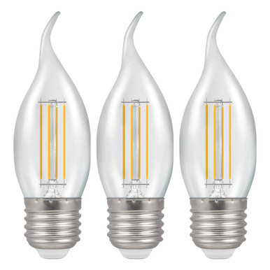 Crompton LED Bent Tip Candle E27 2.2W 2700K 3-Pk | Lightbulbs Direct