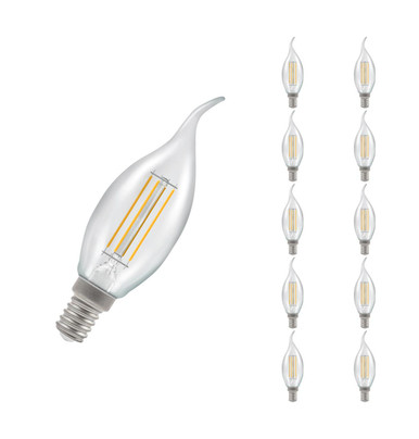 Crompton LED Bent Tip Candle E14 4.2W 2700K 10-Pk | Lightbulbs Direct