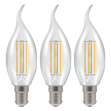 Crompton LED Bent Tip Candle B15 4.2W 2700K 3-Pk | Lightbulbs Direct
