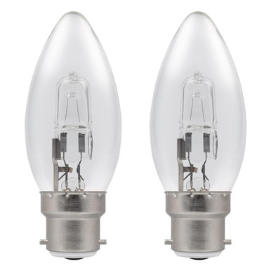 Status Halogen Candle 28W B22 Dim Energy Saver 2700K 2-Pack ...
