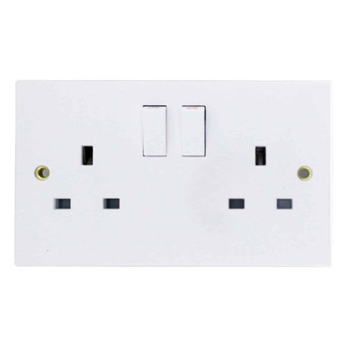Opus 2-Gang 13 Amp Socket Double Pole Switched | Lightbulbs Direct