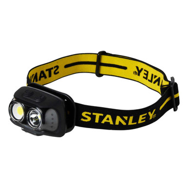 Stanley 650 lumen Rechargeable LED Head Torch in Black | Lightbulbs Direct