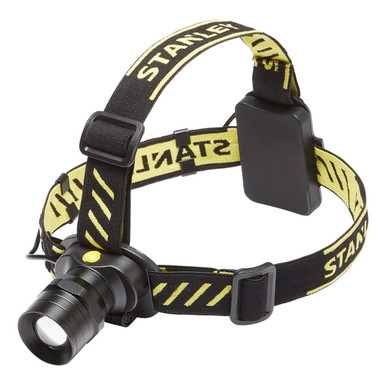 Stanley Battery Powered LED Head Torch with LED Zoom in Black & Yellow ...