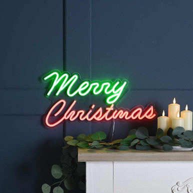 Festive 50cm LED Neon Flex MERRY CHRISTMAS | Lightbulbs Direct