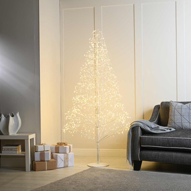 Festive 150cm LED Lit Mini Twinkling Microdot Tree - White | Lightbulbs ...