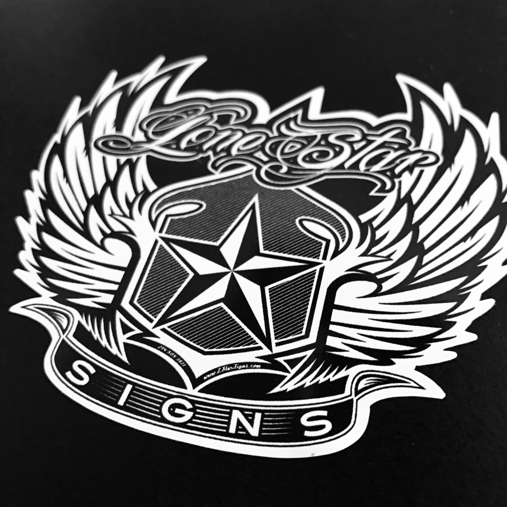Lone Star Signs Feather Logo - Sticker