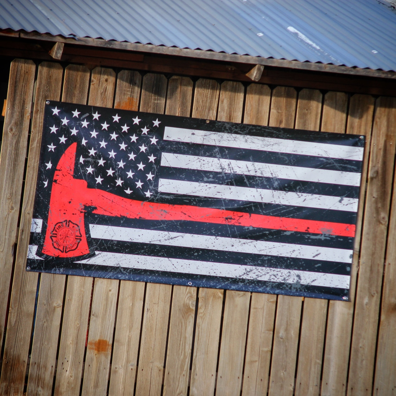 American Firefighter Red Axe - Banner