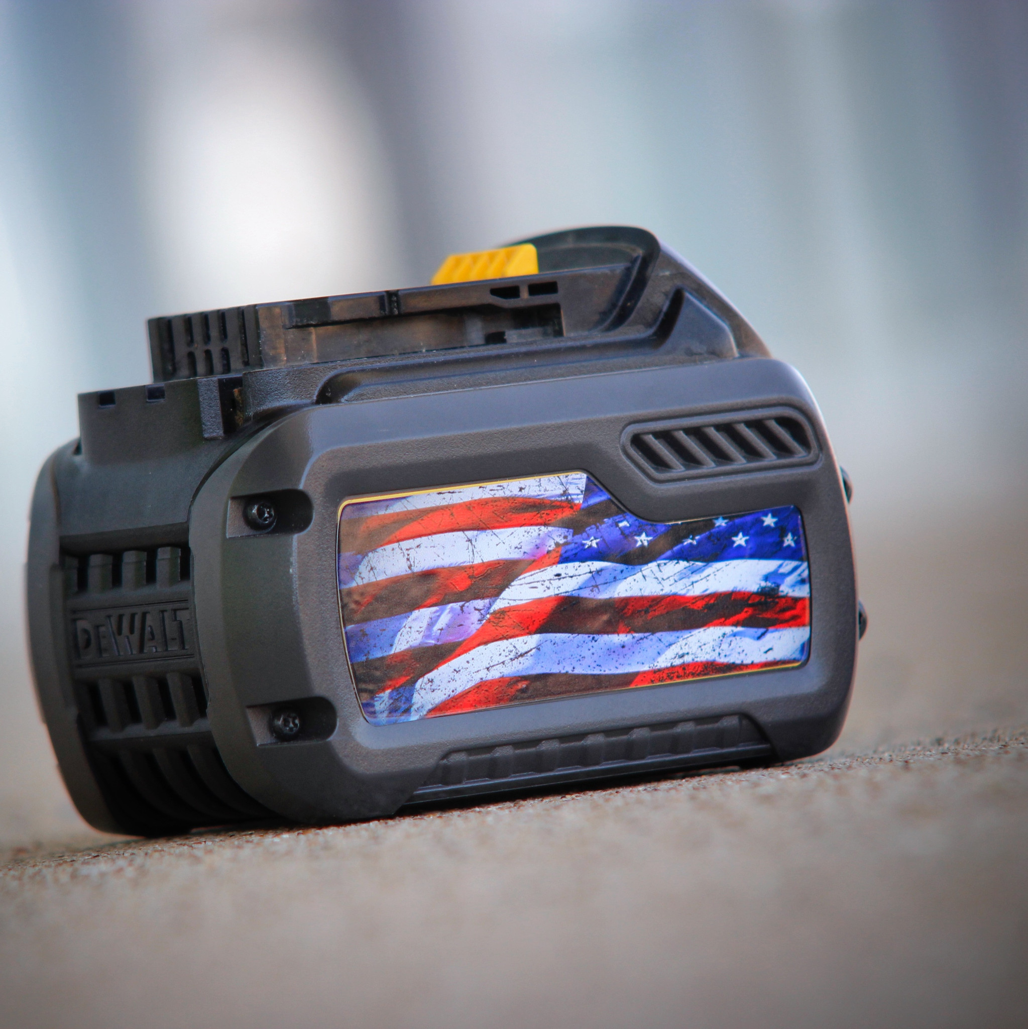 American Flag Stickers for Dewalt Flexvolt 60v 6 amp battery