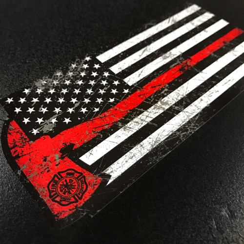 American Flag Red Axe - Sticker