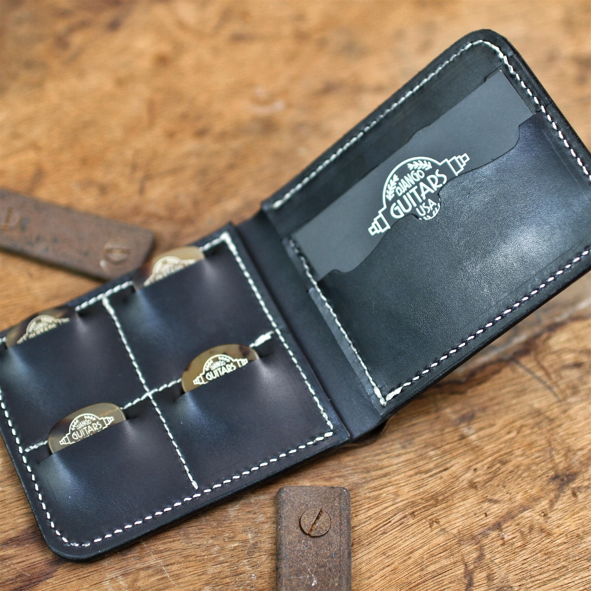 Black Edition Gypsy Pick Billfold by Codina Leather - Django Guitars USA