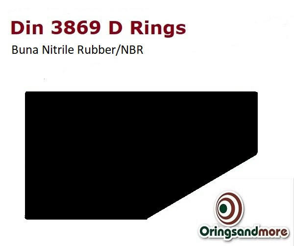 Metric NBR Din3869 D Rings 13.8 x 18.9 x 1.5mm Minimum 10 pcs ...