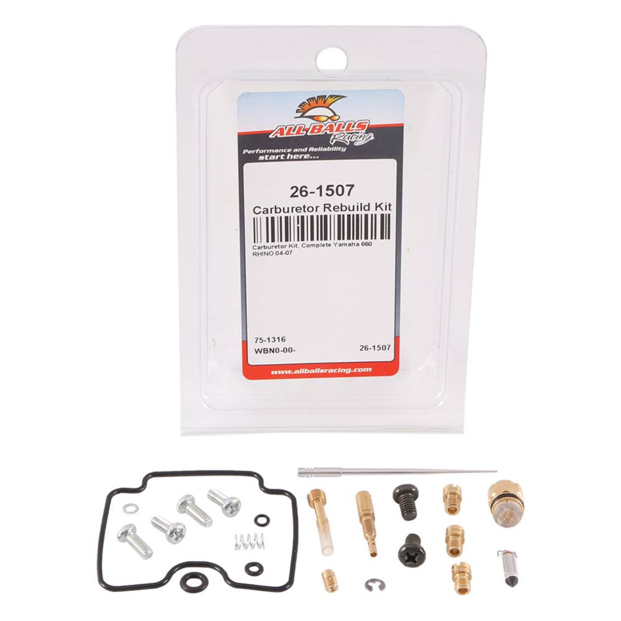 All Balls Carburetor Rebuild Kit 26-1507 for Yamaha 660 RHINO 04 05 06 07
