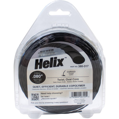 Helix Trimmer Line Black Color, 0.080" Dia, Twist Shape, 1/2 lb. Size ...