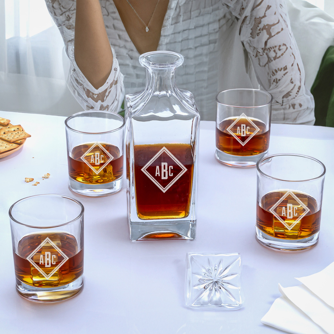 Monogrammed Carafe and Decanter Sets