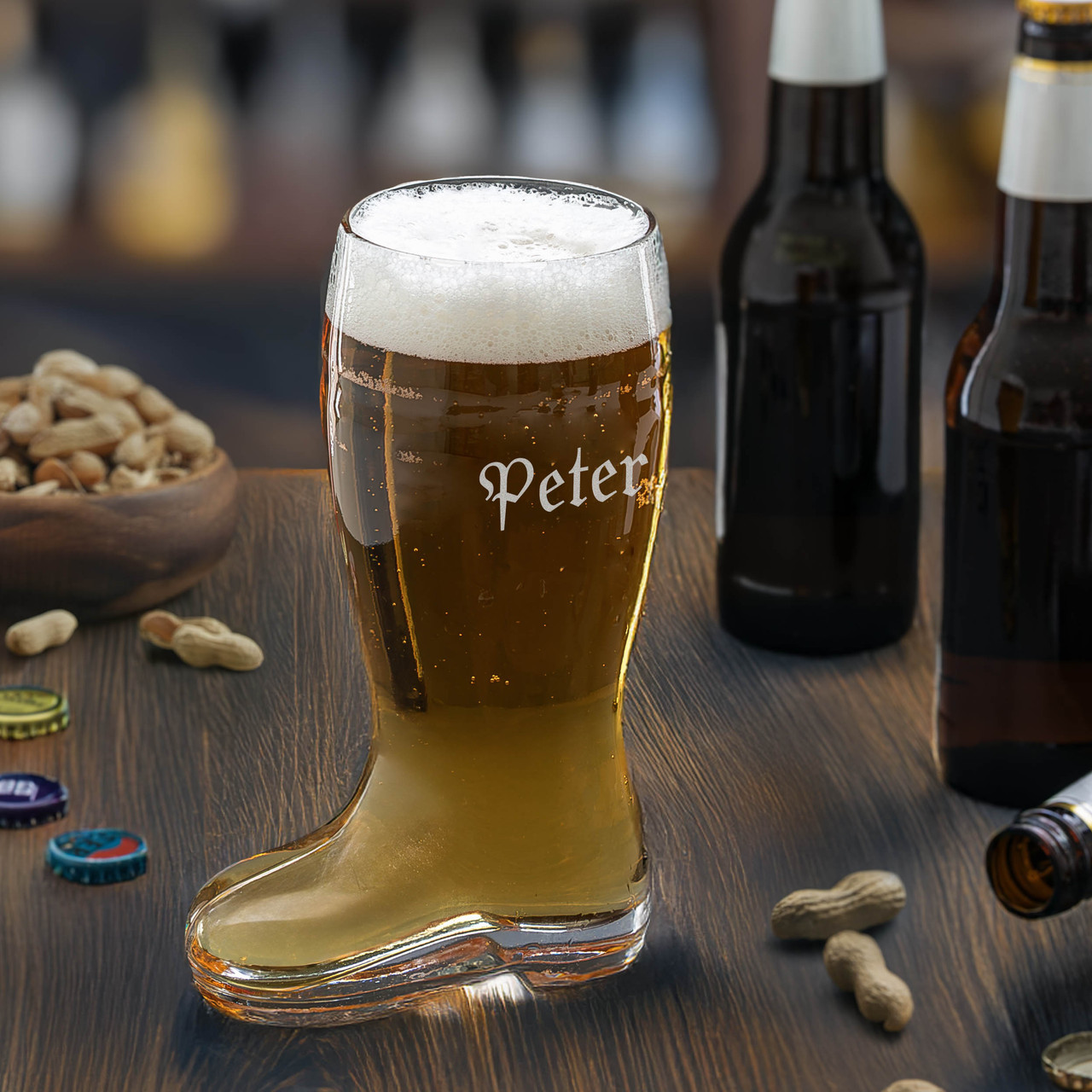 Personalized Beer Boot- great Wedding Party gift | The Crystal Shoppe.