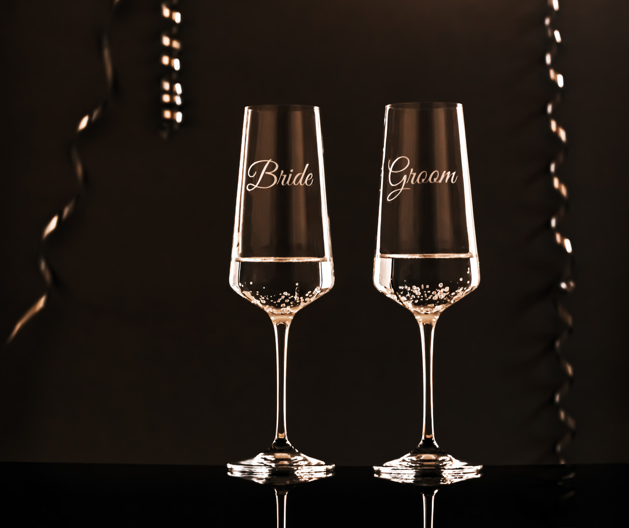 Personalized Toasting Flutes, wedding gift , The Crystal Shoppe.
