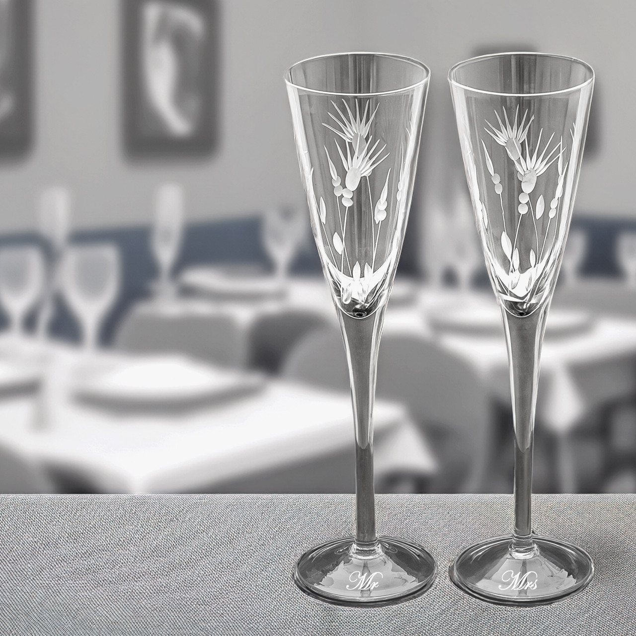 Personalized Crystal Flutes - Great Wedding Gift | The Crystal Shoppe