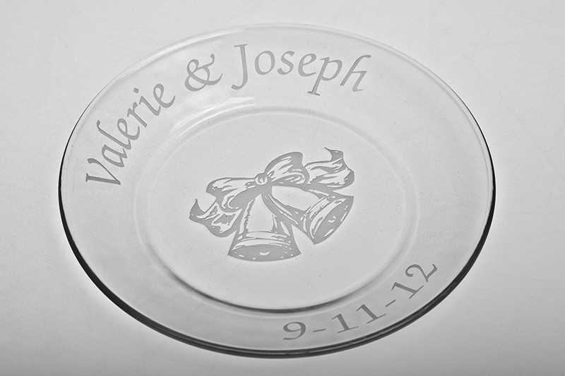 Personalized Traditional Wedding Reception Plate - The Crystal Shoppe