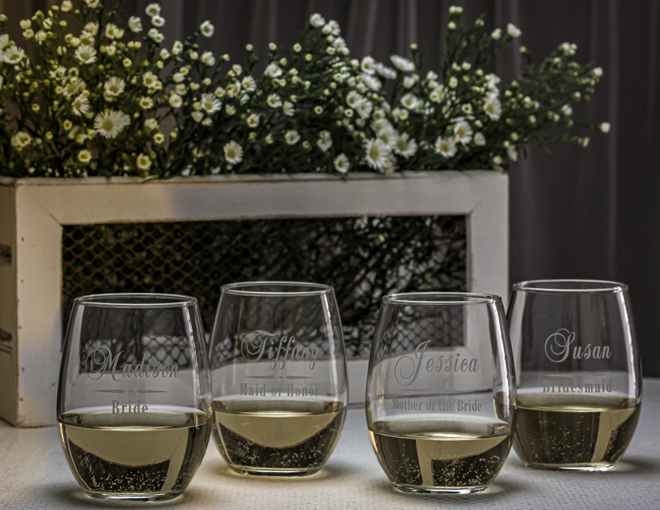Personalized Barware for Bridesmaids' Gifts