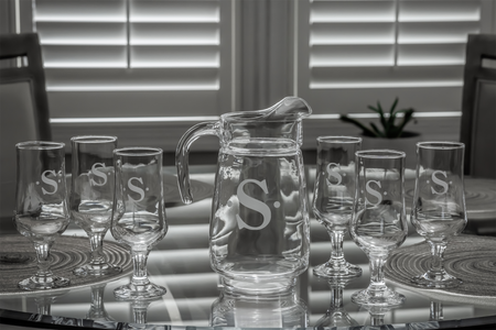 Personalized Pitcher Sets - great Wedding gift | The Crystal Shoppe.