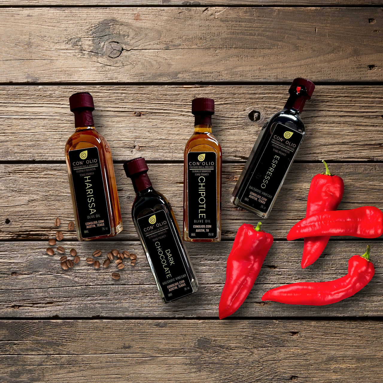 Olive U Spicy Collection | 60ml Gourmet Olive Oil & Balsamic Vinegar Set