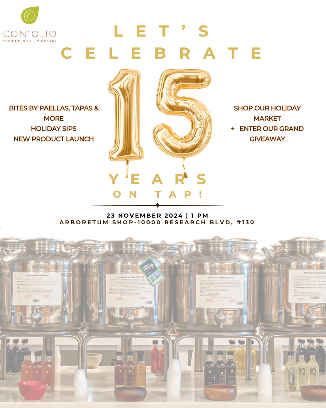 15 Years on Tap! - Con' Olio Oils & Vinegars