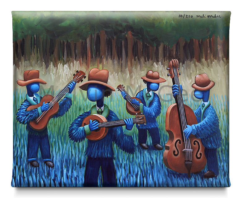 Blue Band Playing Green Instruments - Melvin McGee