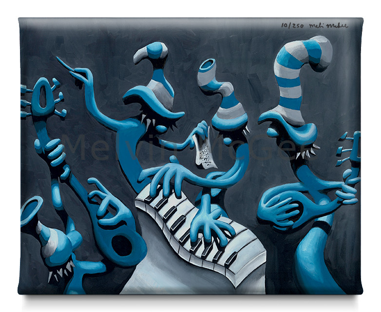 Blue Band Playing Green Instruments - Melvin McGee