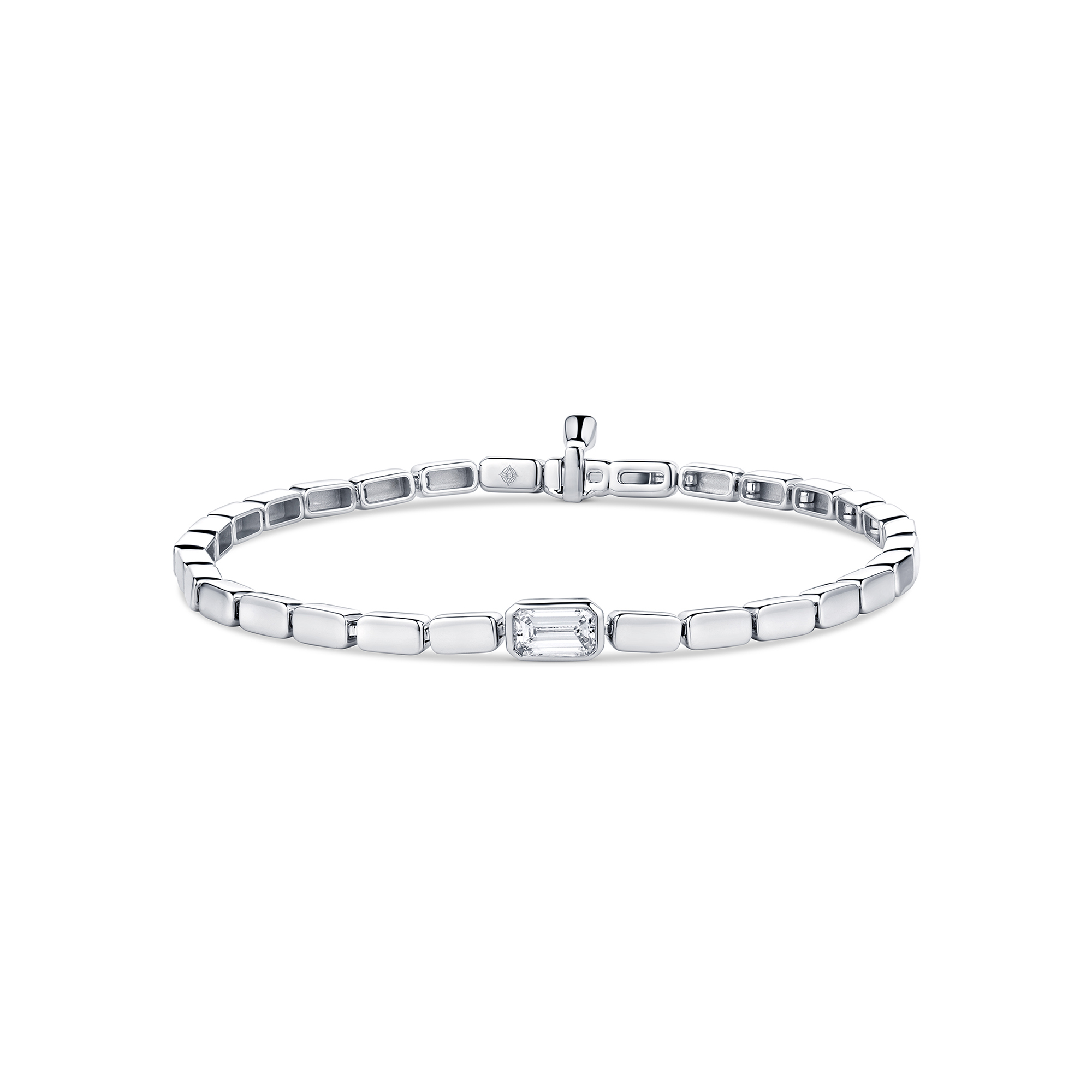 Emeral Shaped Diamond 18K White Gold Bracelet - Baggins J.
