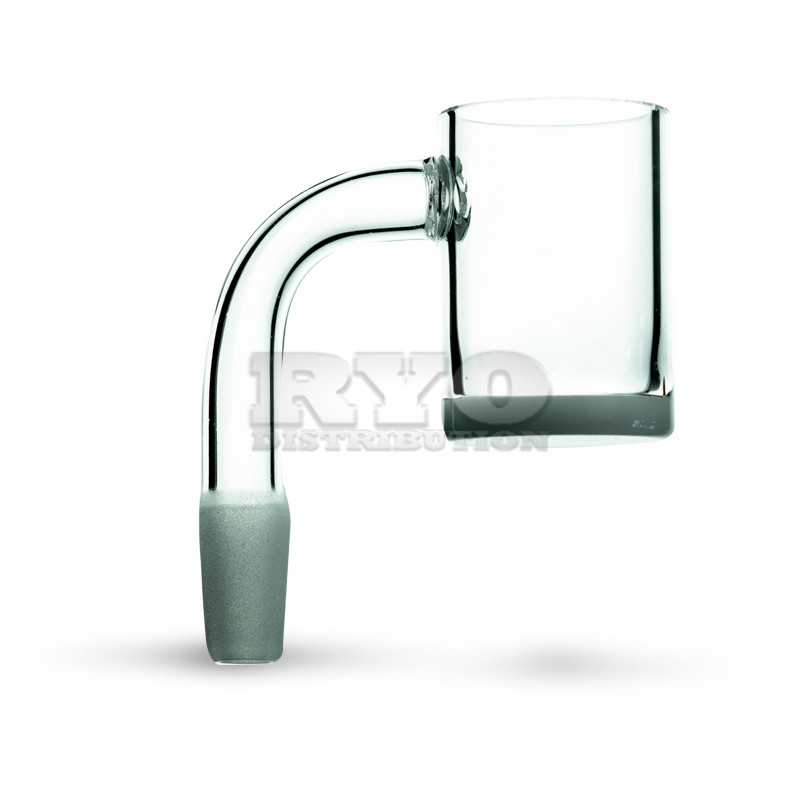 White Quartz Banger with Beveled Bottom Male 90 Degrees - RYO Distribution