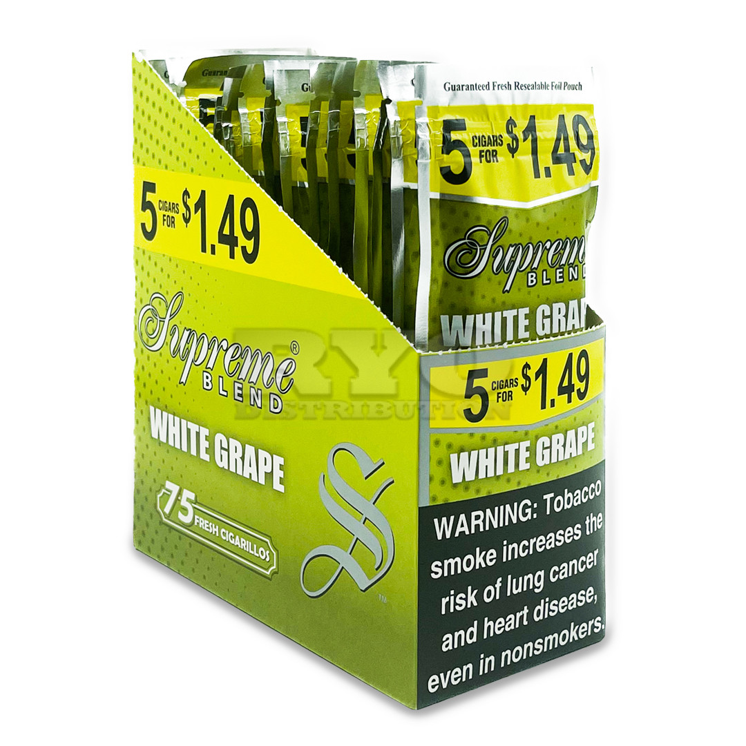 Supreme Blend Cigarillos 5/$1.49 White Grape - RYO Distribution
