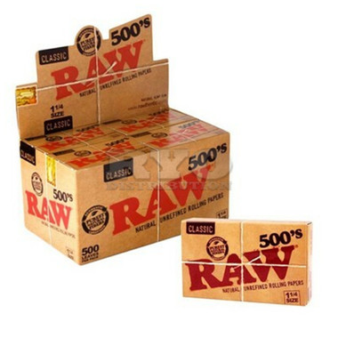 RAW CLASSIC ROLLING PAPERS 500'S 1 1/4 - RYO Distribution