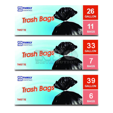 Family Essentials Trash Bags Twist Tie - 1ct Box - RYO Distribution