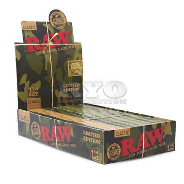 RAW Classic Rolling Papers Camo Limited Edition 1 1/4 - 24ct Box - RYO ...
