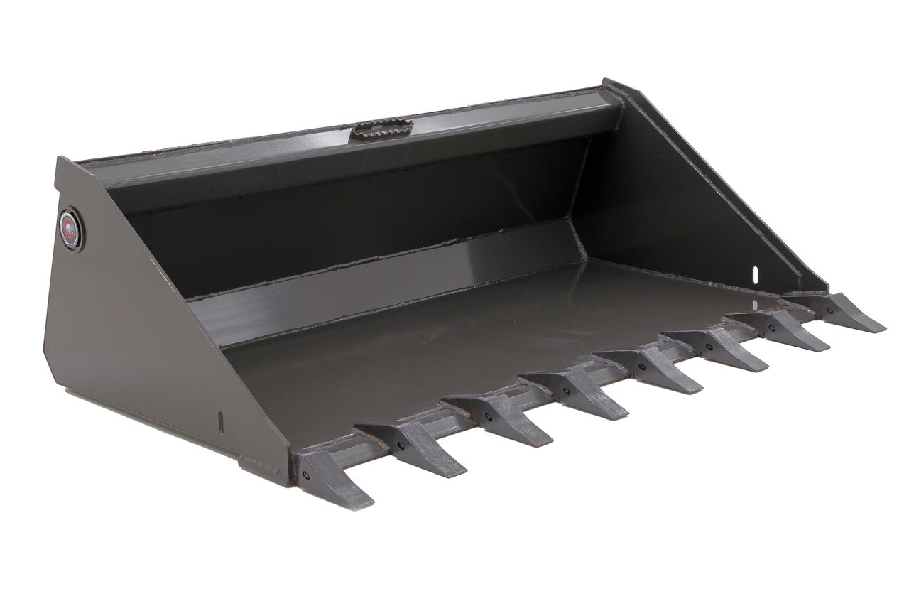 78" Wide Skid Steer Long Bottom Bucket With Teeth - Spartan Equipment
