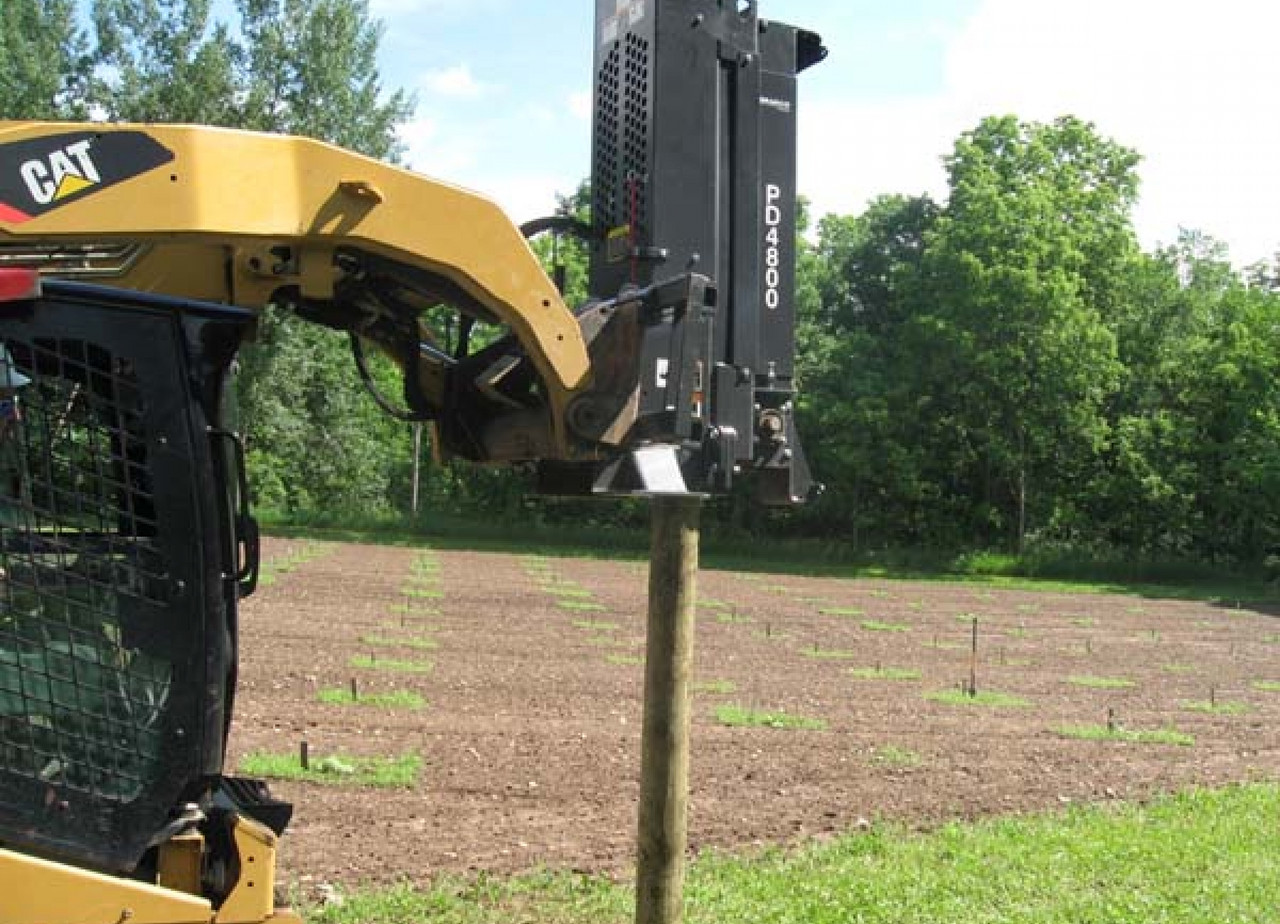 Skid Steer Post Driver Attachment (Industrial Series) 42 Blows/Minute