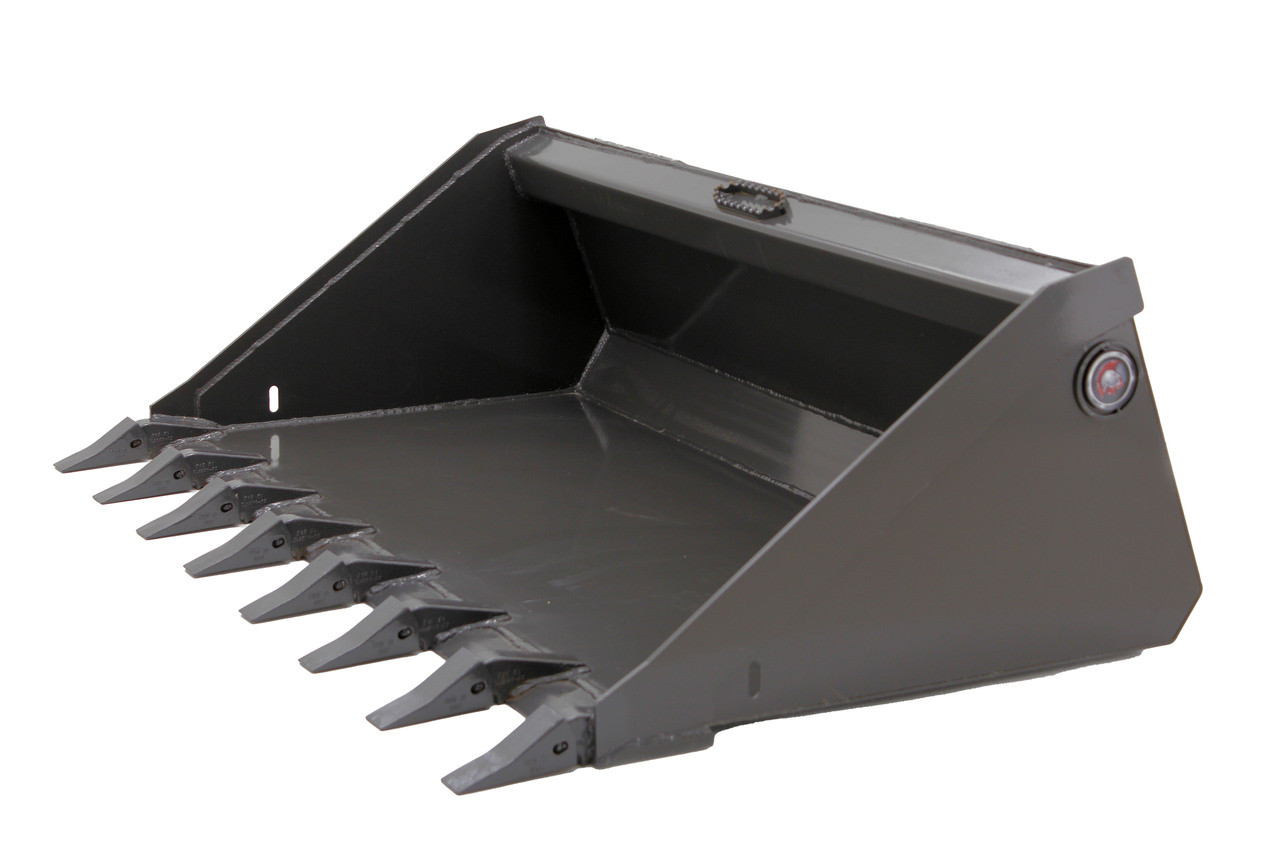66" Wide Skid Steer Long Bottom Bucket With Teeth - Spartan Equipment