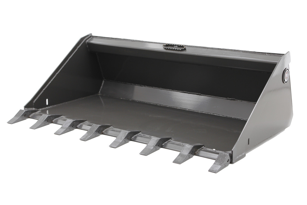 66" Wide Skid Steer Long Bottom Bucket With Teeth - Spartan Equipment