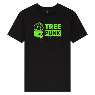 Tree Punk Graffiti Black (Green Print) T-Shirt - Honey Brothers