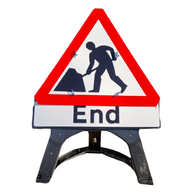 Start Traffic 750mm Men at Work, End, QuickFit Endura Sign - Honey Brothers