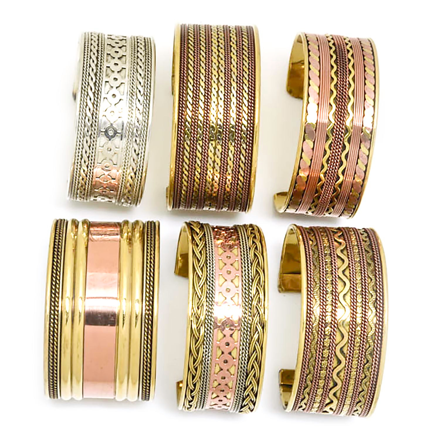 Brass Metal Cuff Bracelet Assorted 1"