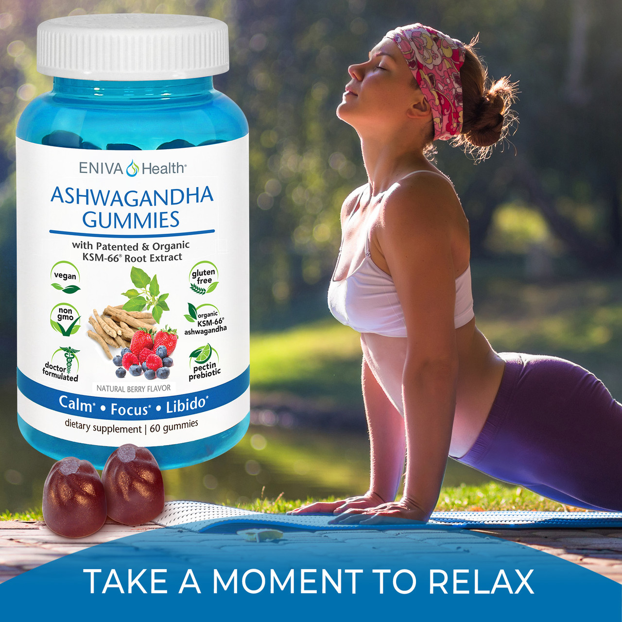 Ashwagandha Gummies 60CT - Eniva Health Qualified Professional