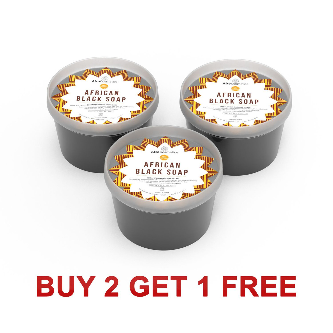 Raw African Black Soap Paste From Ghana - Buy 2 Get 1 Free