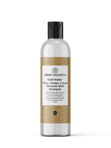 Moisture Rich Shampoo – Multi Butter (Shea, Mango, Cocoa) (8 oz)