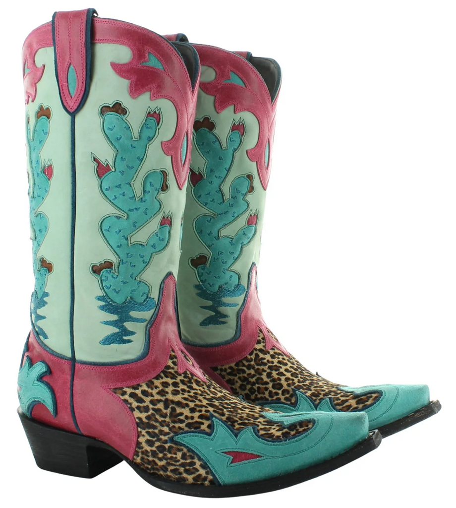 Double D by Old Gringo Desert Desperado Turquoise Pink DDL1022-1