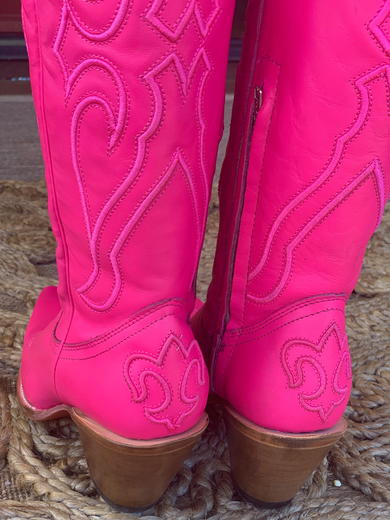 Corral Barbie Fuchsia Pink Tall Top Stitch and Inlay Boot Z5157