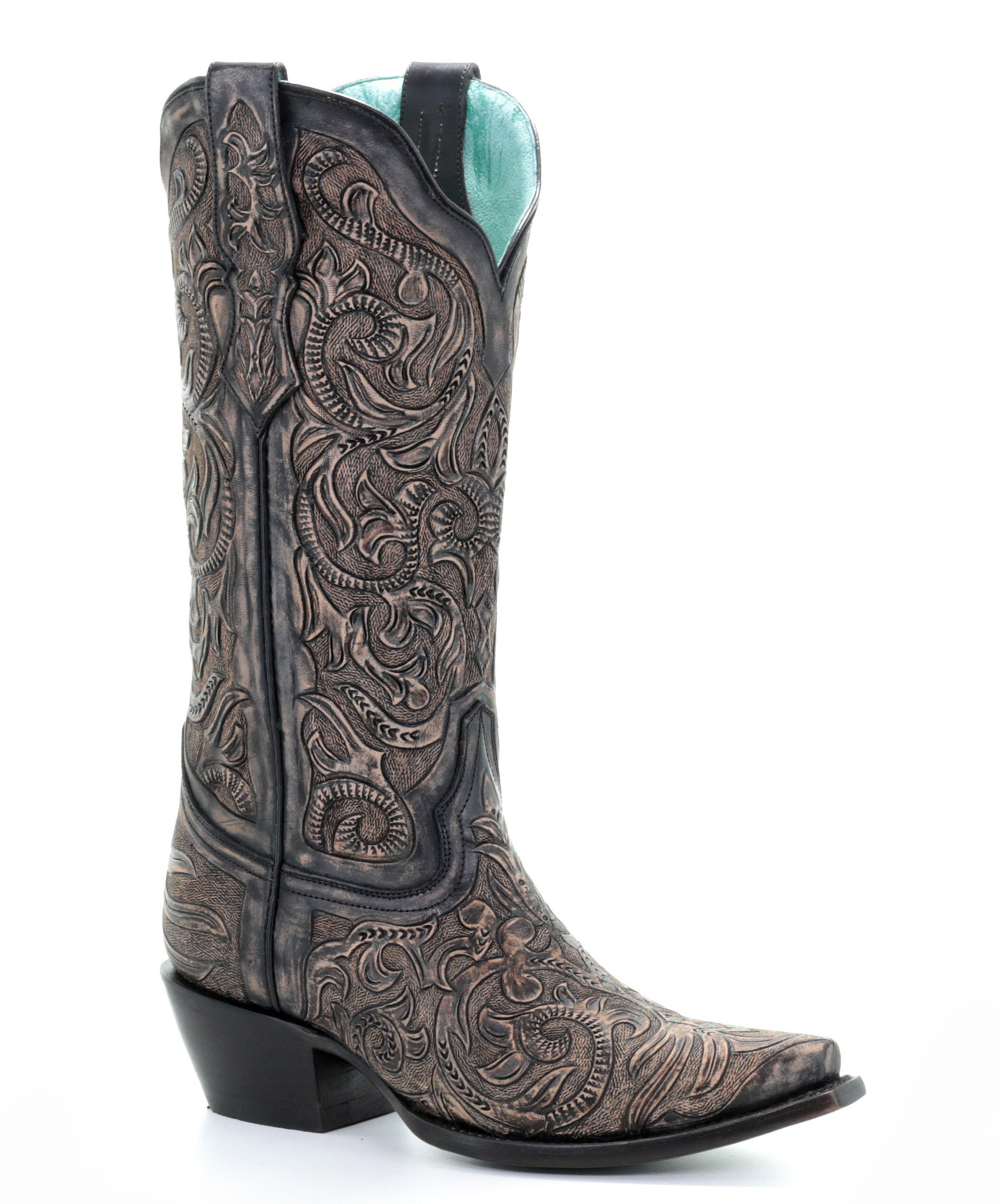 Corral Black Hand Tooled G1471