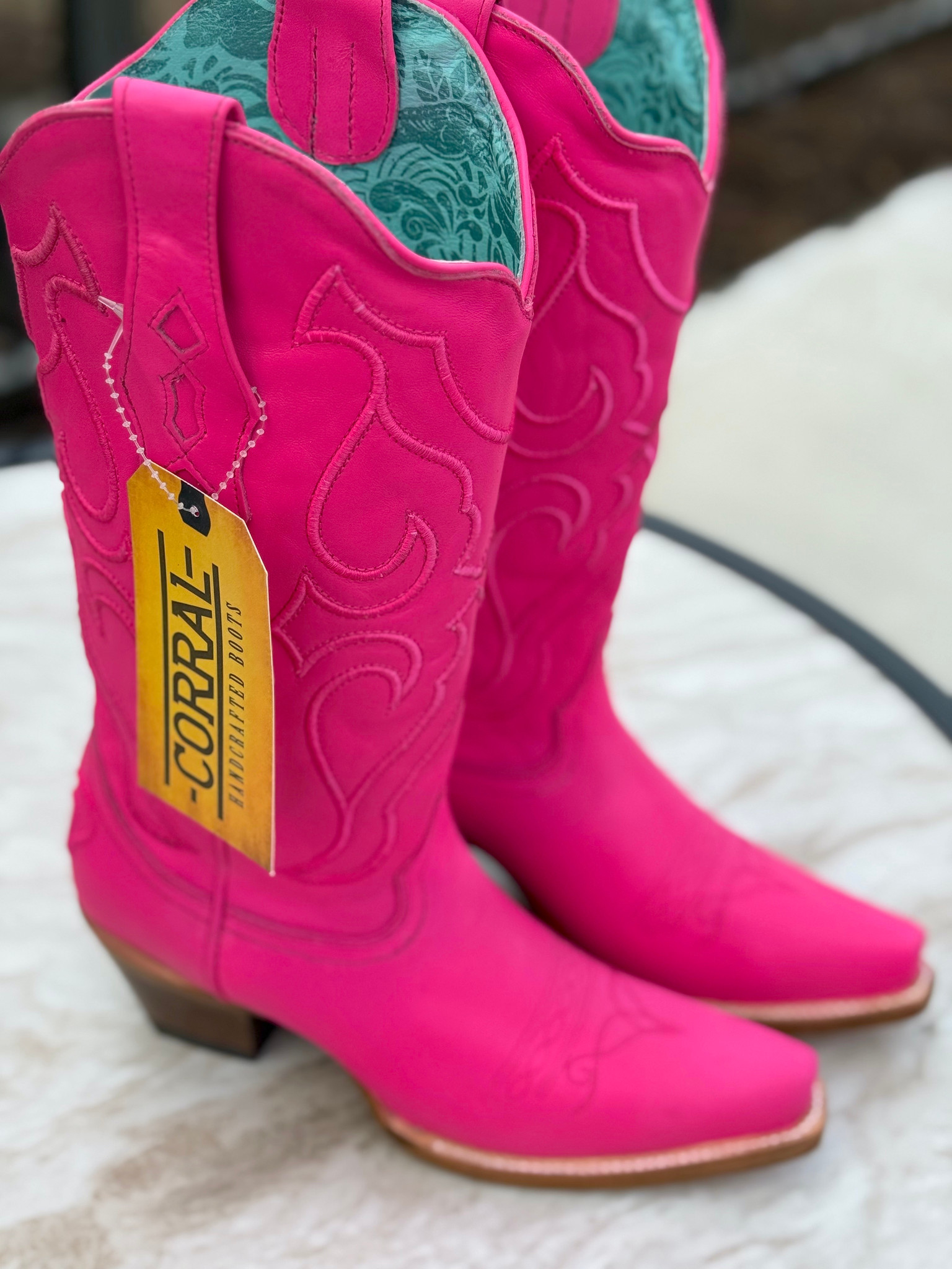 Corral Barbie Fuchsia Pink Stitch And Inlay 13 Boot Z5138