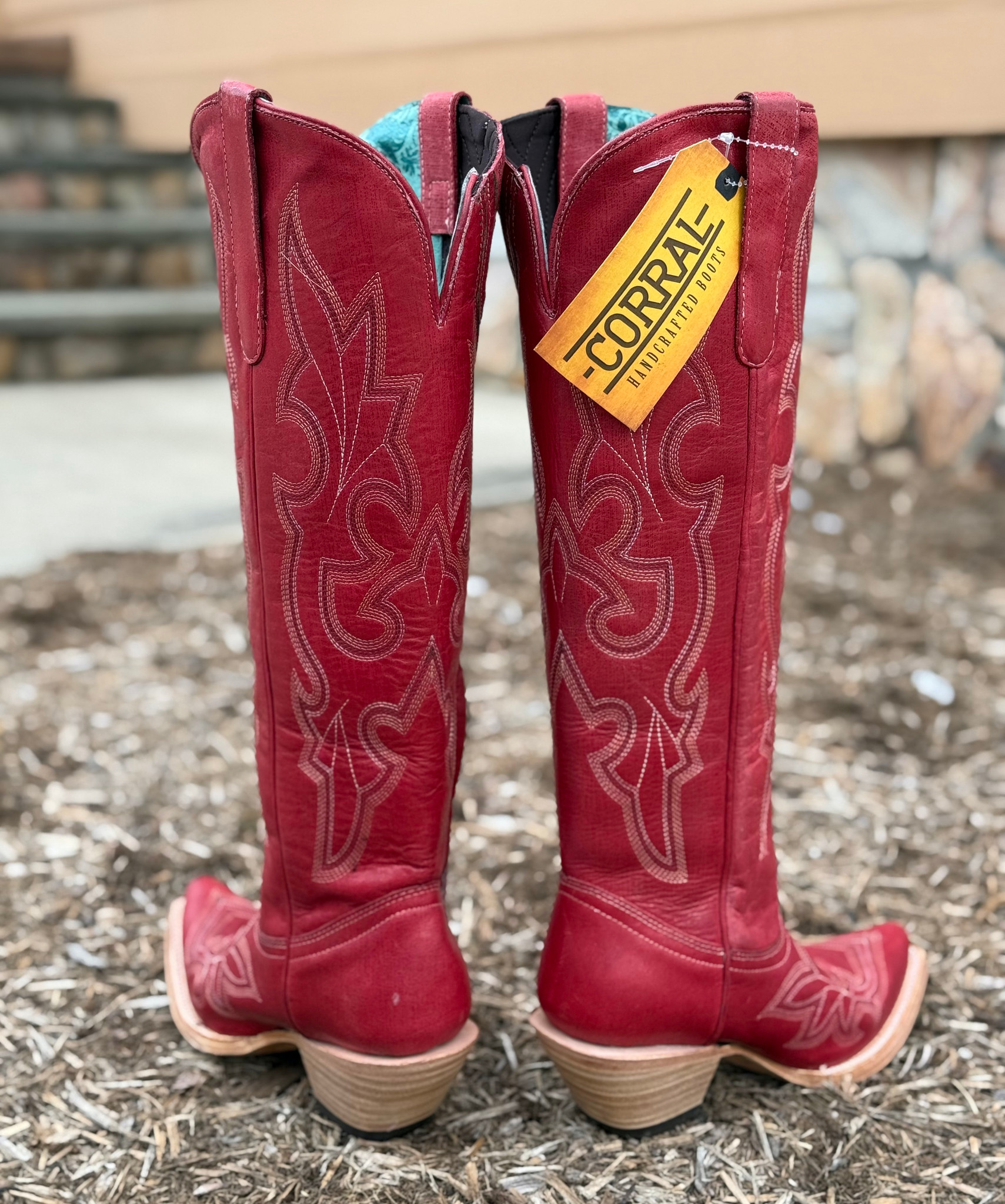 Corral Red Embroidery Tall Top A4465